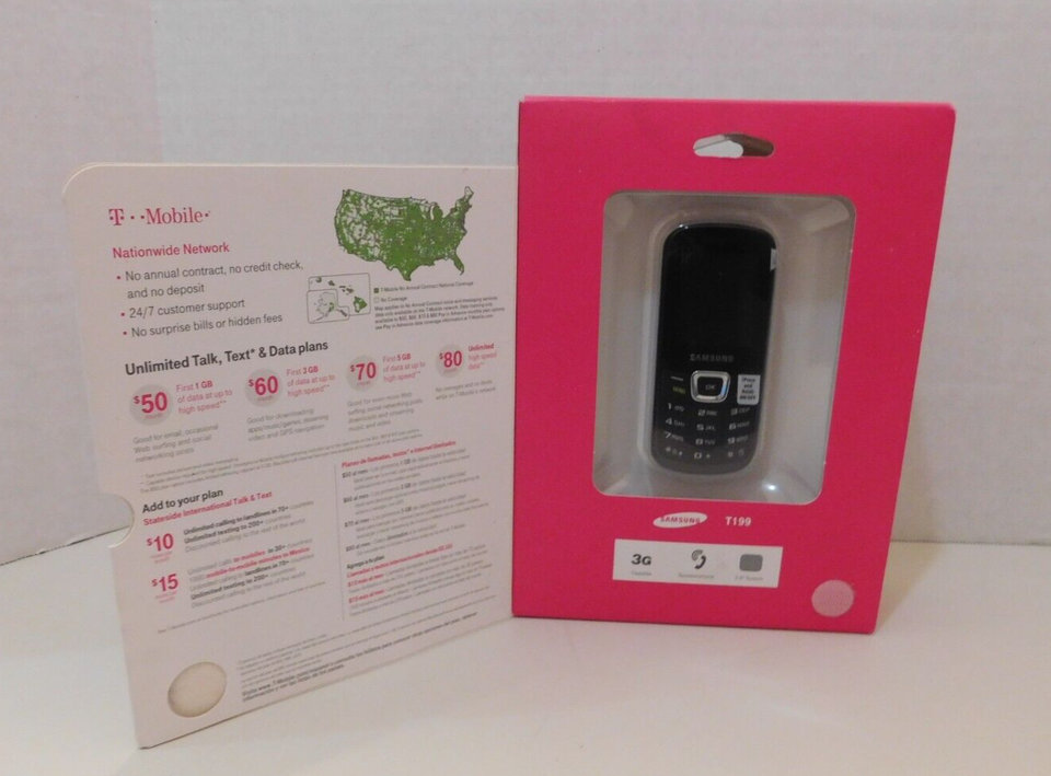 T-Mobile Samsung SGH T199 Prepaid No contract 3G Cell Phone New Never ...