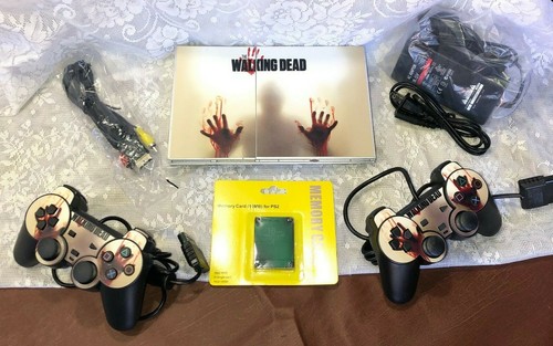 SONY PLAYSTATION 2 PS2 SLIM VINYL SKIN CONSOLE LOT BUNDLE WITH 7 GAMES ...