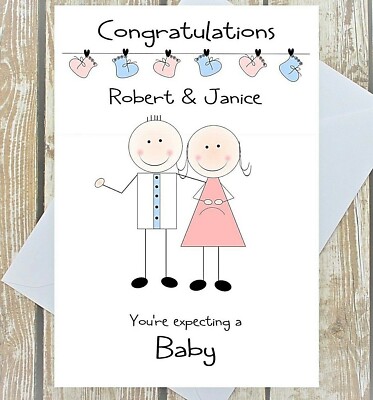 PERSONALISED PARENTS TO BE CARD EXPECTING A BABY CONGRATULATIONS ...