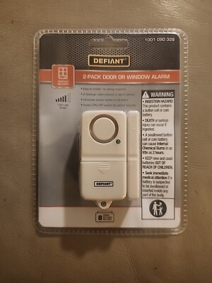 Wireless Home Alarm Security Door/Window 2-Pack Defiant Siren New | eBay