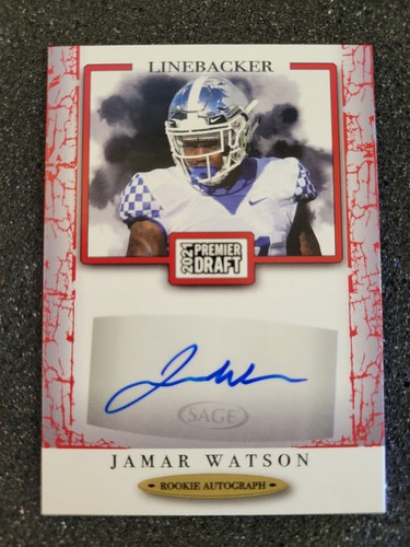 Jamar Watson 2021 SAGE PREMIER DRAFT ROOKIE RC AUTO #A93 KENTUCKY ...