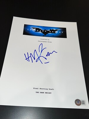 HANS ZIMMER SIGNED AUTOGRAPH MOVIE SCRIPT DARK KNIGHT BECKETT BAS COA ...
