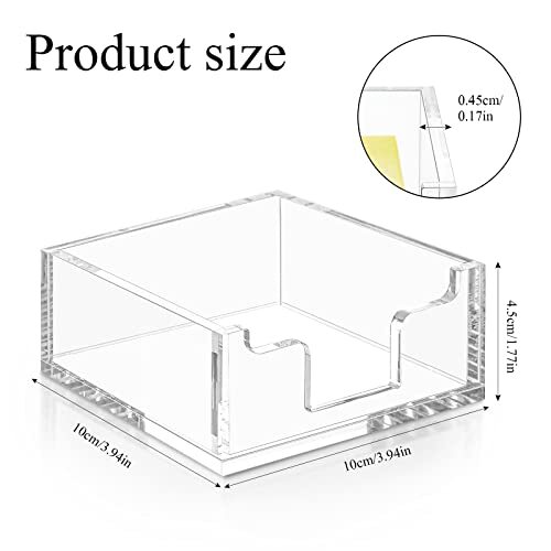 Acrylic Sticky Note Holder 3.94 x 3.94 Clear Acrylic Notepad Holder ...