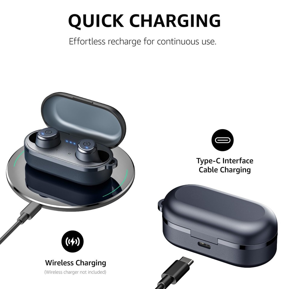 TOZO T10 Bluetooth 5.3 Wireless Earbuds App Customize EQ, IPX8 ...
