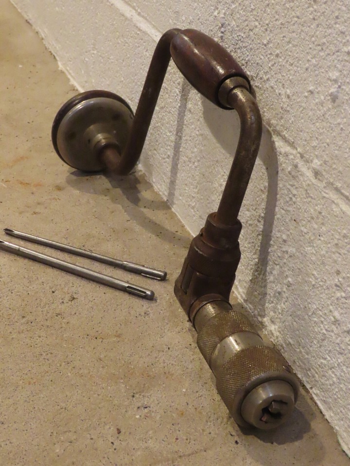 Vintage Stanley Bit Brace Hand Drill Yankee Bell System w/ 2 bits No ...