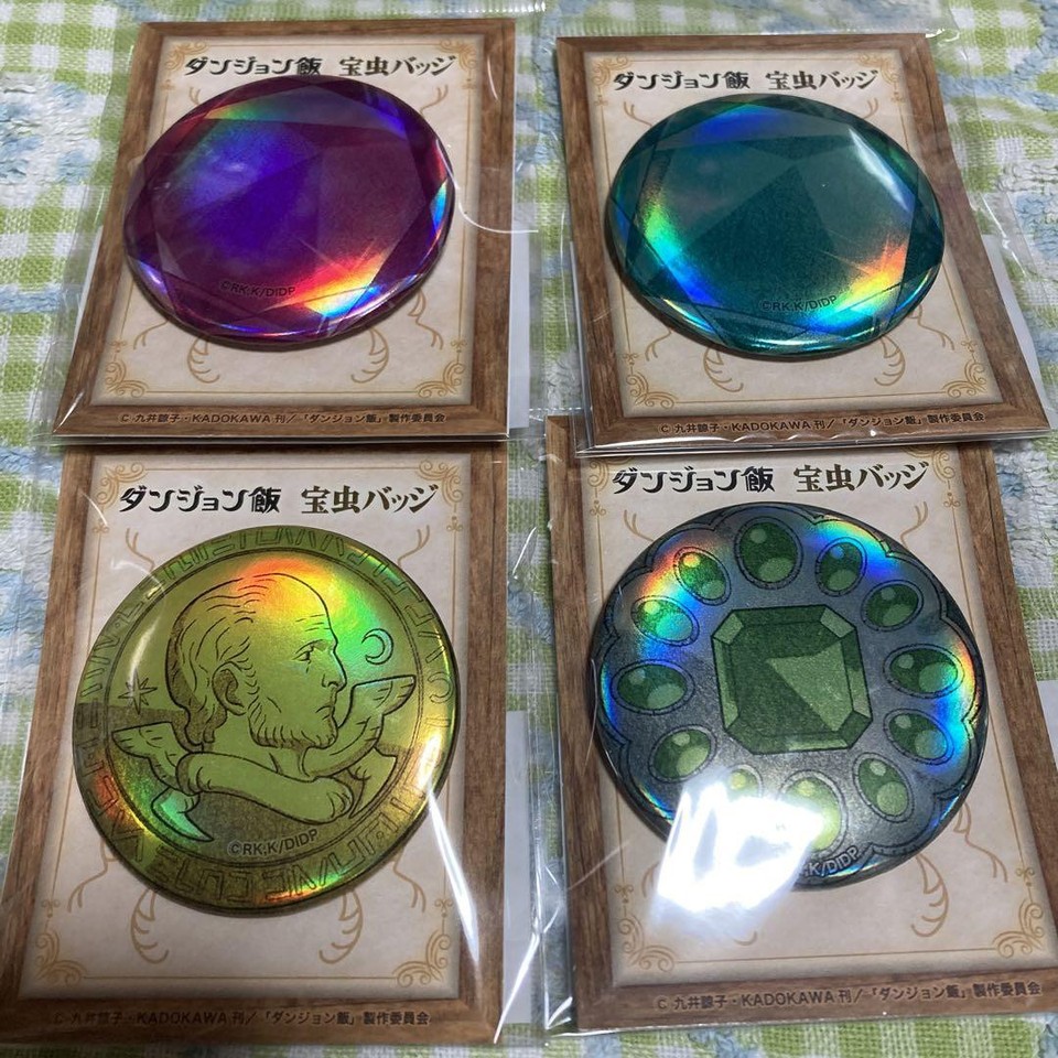 Dungeon Meshi TSUTAYA Exclusive Treasure Insect Badge 4-Piece Set | eBay