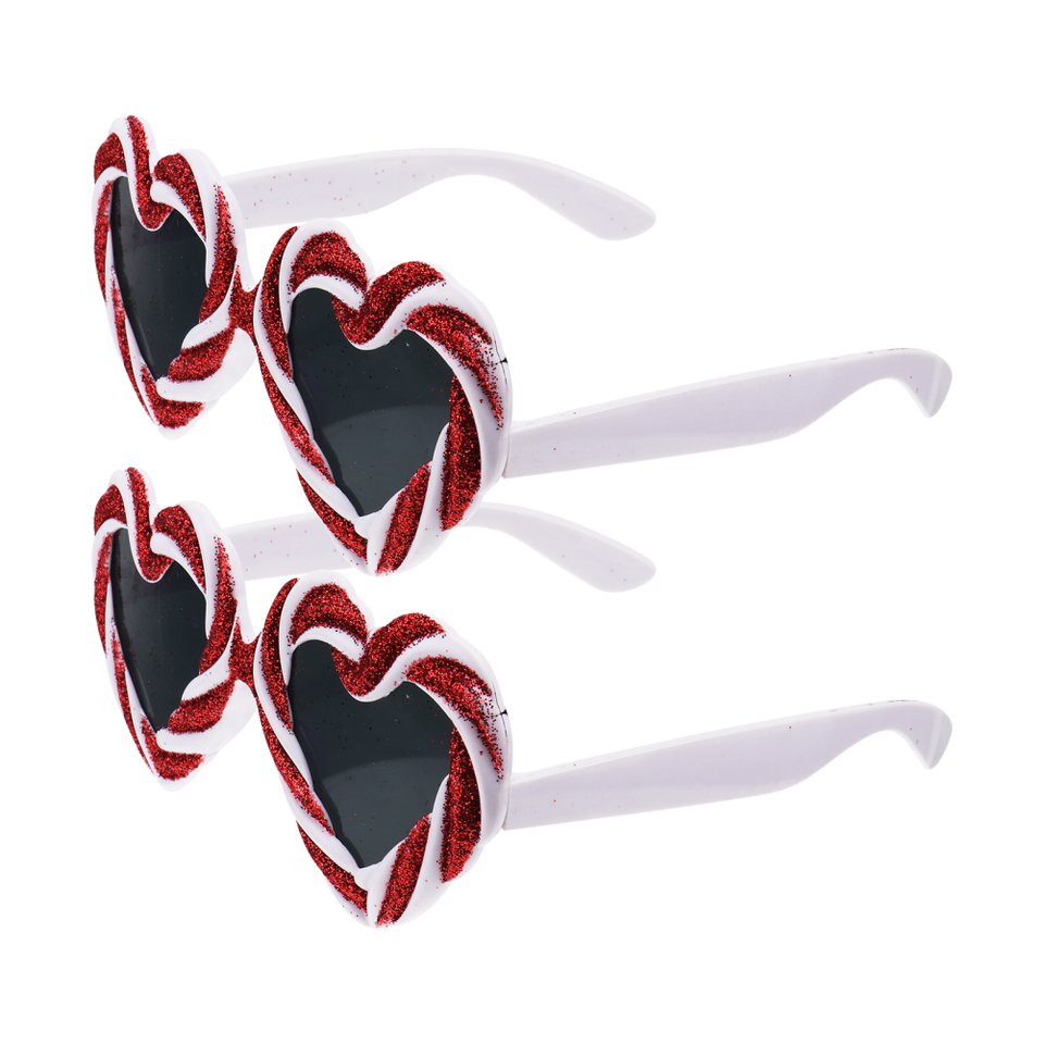 2 pezzi Candy Heart Shape Eyecylasses Frame Funny Party Performance ...