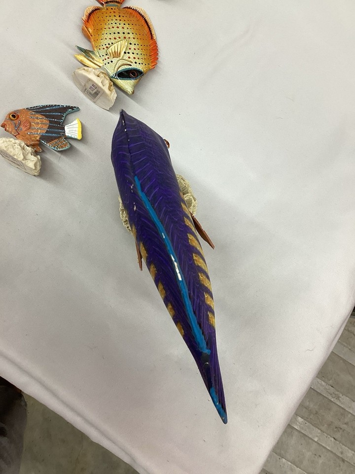 Land & Sea Collectibles Nature Series Tropical Fish Wood Hand Painted ...