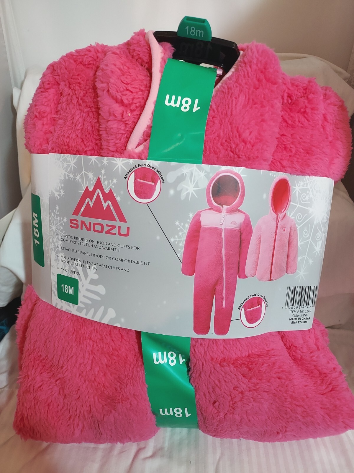snozu infant fleece jacket & snowsuit mittens & booties 2pc set 18m ...