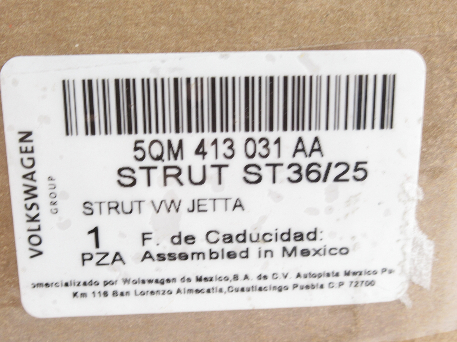 Genuine OEM Volkswagen 5QM-413-031-AA Front Shock Strut LH or RH 2019 ...