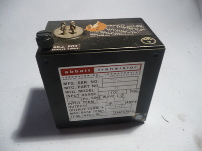Abbott Transistor Military Power Supply 15DE2.5 150001 105-125 VAC ...