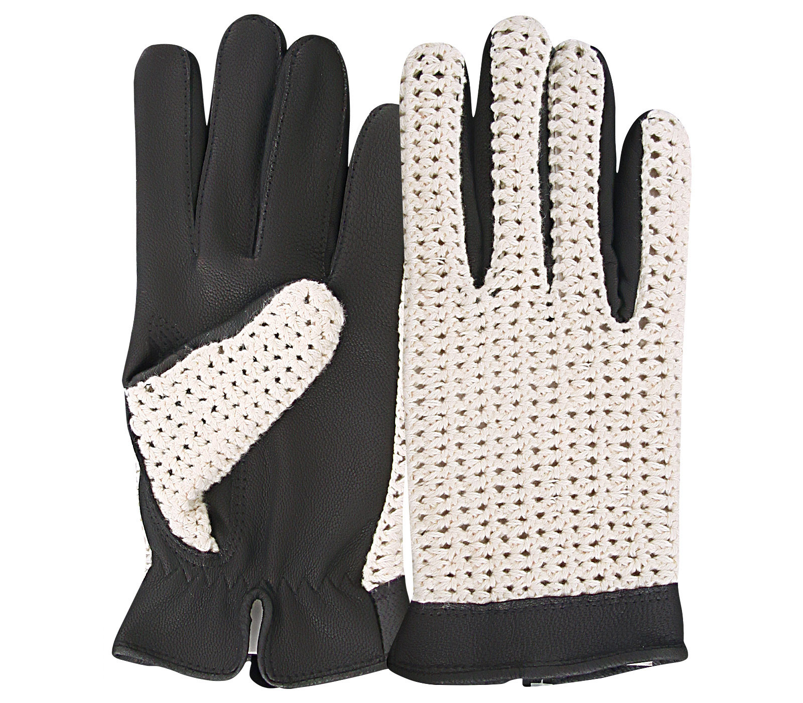 Classic English Leather Driving Gloves Crochet String Back Chauffeur ...