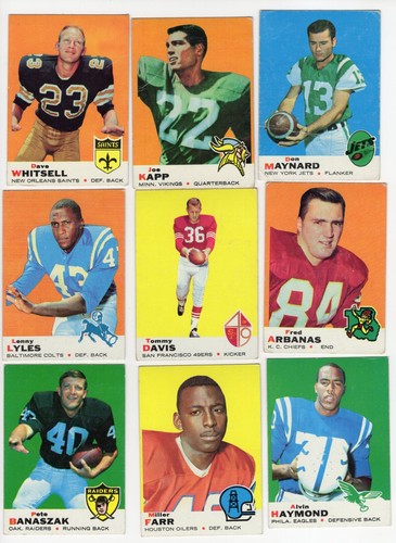 1969 Topps Football Lot of 16 Don Maynard Joe Kapp NFL Vintage | eBay