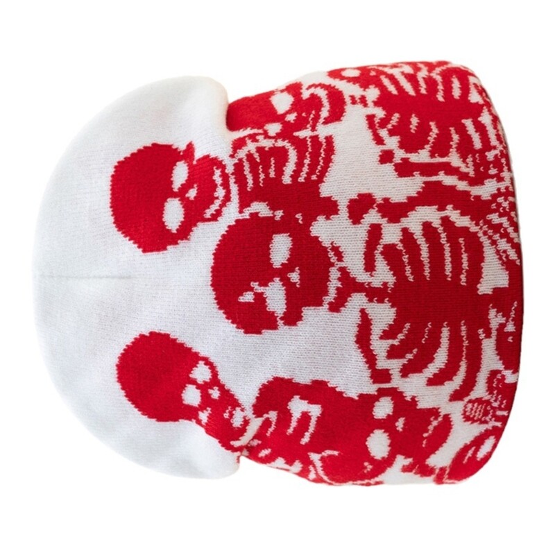 Fashion Knit Skull Pattern Hat Outdoor Windproof Crochet for Teen Girl ...