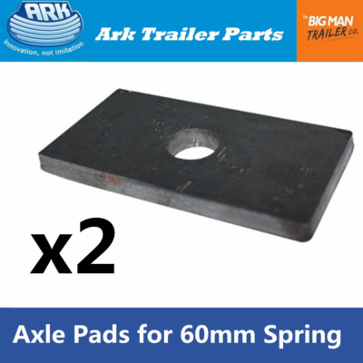 2x Trailer Suspension Axle Pads Black Spring Pad for 60mm Wide Springs ...