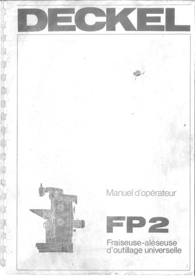 Fresatrice Deckel FP2 Manuale uso e manutenzione PDF | eBay