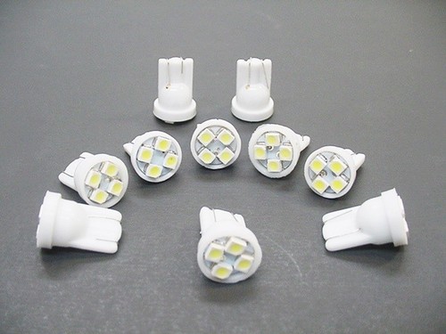 10 White *SUPER BRIGHT 12V LED 168 194 Wedge Instrument Panel Light ...