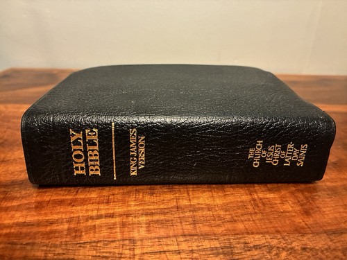 Compact KJV Holy Bible BLACK CALFSKIN LEATHER Mini Miniature Small ...