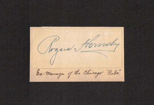 Rogers Hornsby Original Signed Autograph Cut Signature JSA St. Louis ...