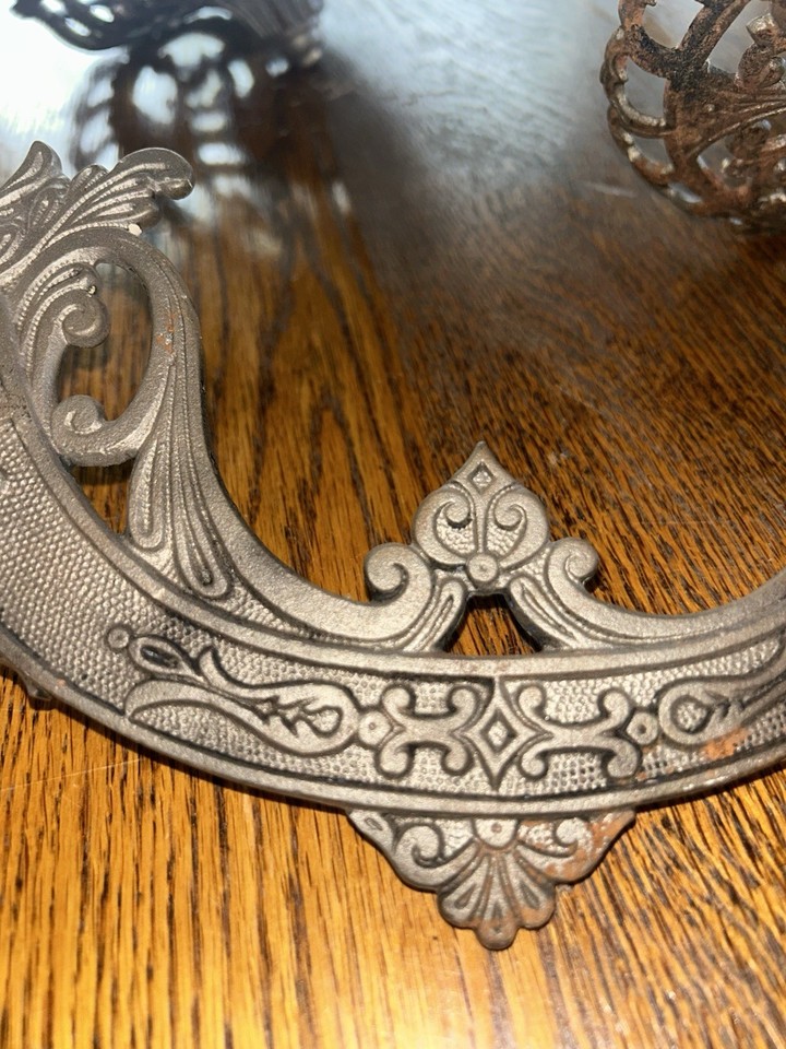 Vintage Cast Iron Swing Arm Oil Lamp Bracket W/ Extra Oil Lamp Base | eBay