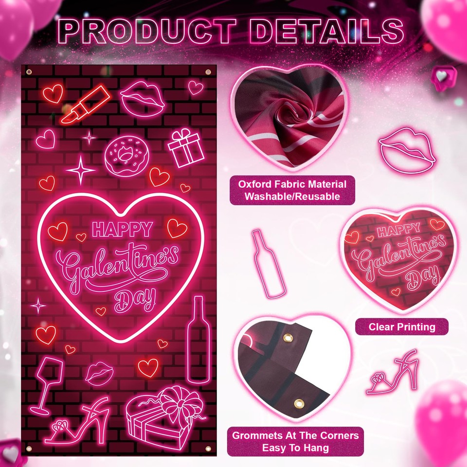 Galentine's Door Cover 72 x 35 Inch Happy Galentine's Day Door Banner ...