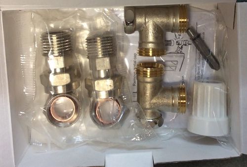 Danfoss RLV-D 003L0235 Angle Set 15mm Fittings Radiator Valve Wheel ...