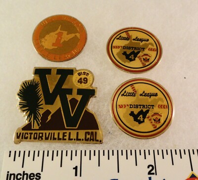 4 Little League Baseball PINs - CA D49 Victorville - WV D1 D4 - | eBay