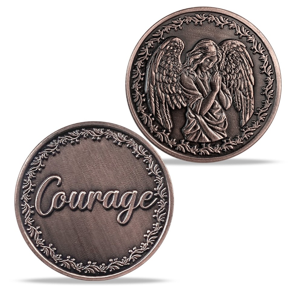 6pc Christian Courage Coin with Angel Praying Inspiring Religious ...