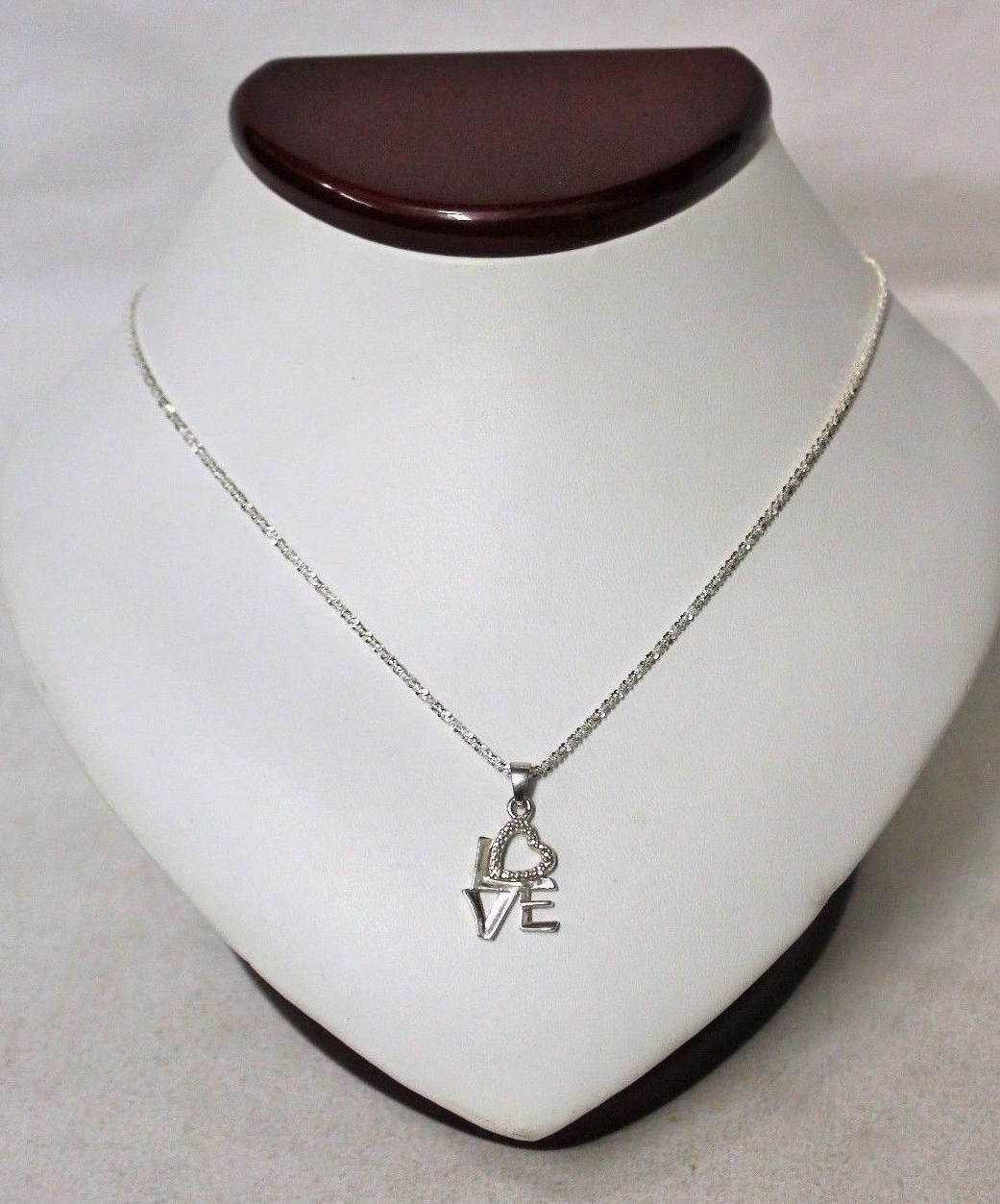 Vintage Sterling Silver "Love" Word Pendant with 24" Chain - 6.2 Grams ...