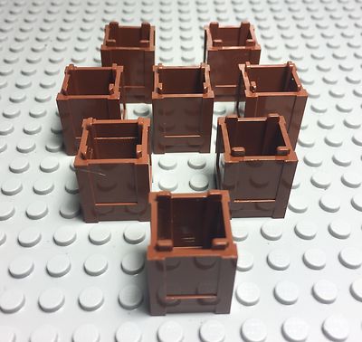 Lego 8 Pieces Reddish Brown Container Box / Trash Can City Street ...
