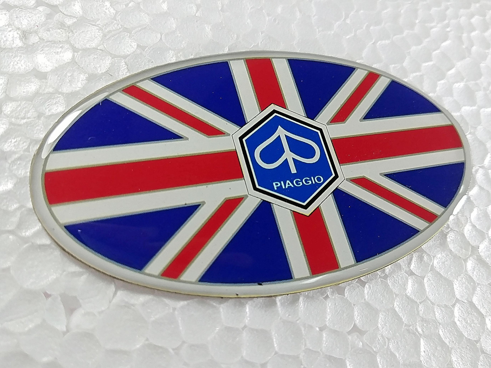 Piaggio Soft Gel Dome Oval Self Adhesive Sticker Decal Emblem Vespa GB ...