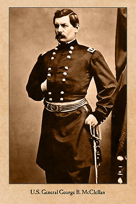 GEORGE B. McCLELLAN Civil War Union General Vintage Photograph CARD CDV ...