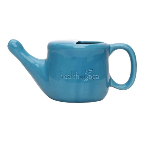 HealthAndYoga Flojar Ceramic Jala Neti Pot with Nostril Plugging ...