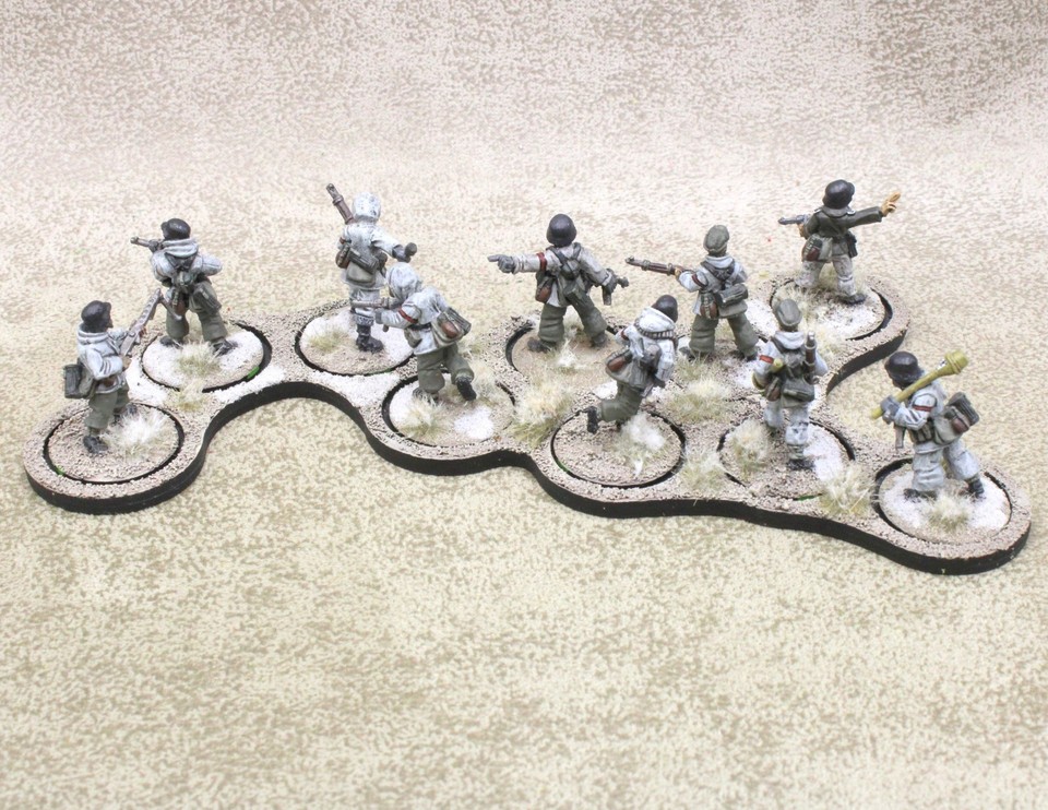 28mm WW2 metal GERMAN WINTER SS INFANTRY x10 Superbly Painted Bolt ...