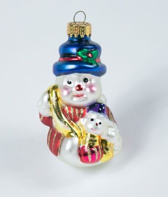 CHRISTMAS UNIQUE TREASURE GLASS HANDMADE ORNAMENT HOLIDAY SNOWMAN NEW ...