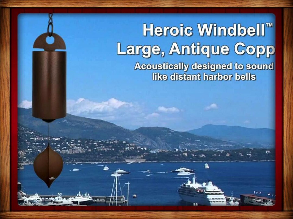 WOODSTOCK CHIMES HEROIC WINDBELL WND BELL ANTIQUE COPPER Medium OR ...