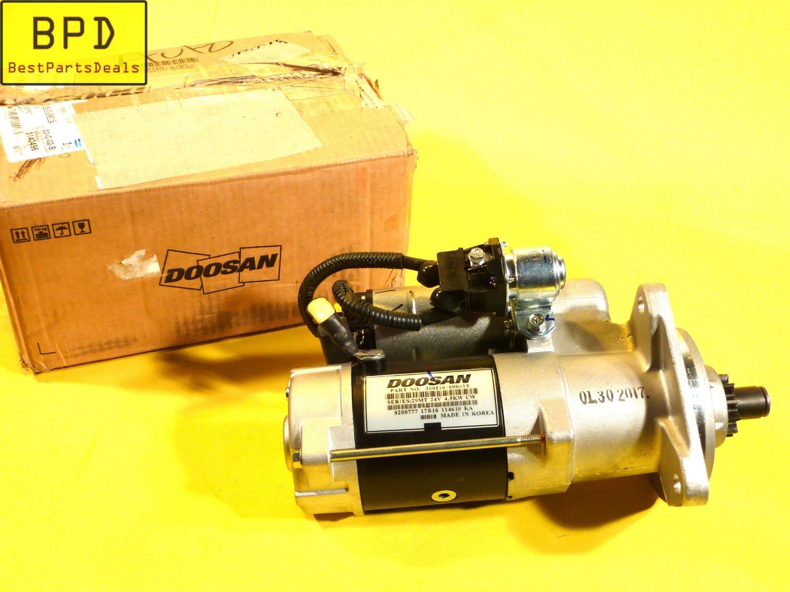 Genuine Engine Starter 24V 4.5 KW OEM DAEWOO DOOSAN 300516-00041B | eBay