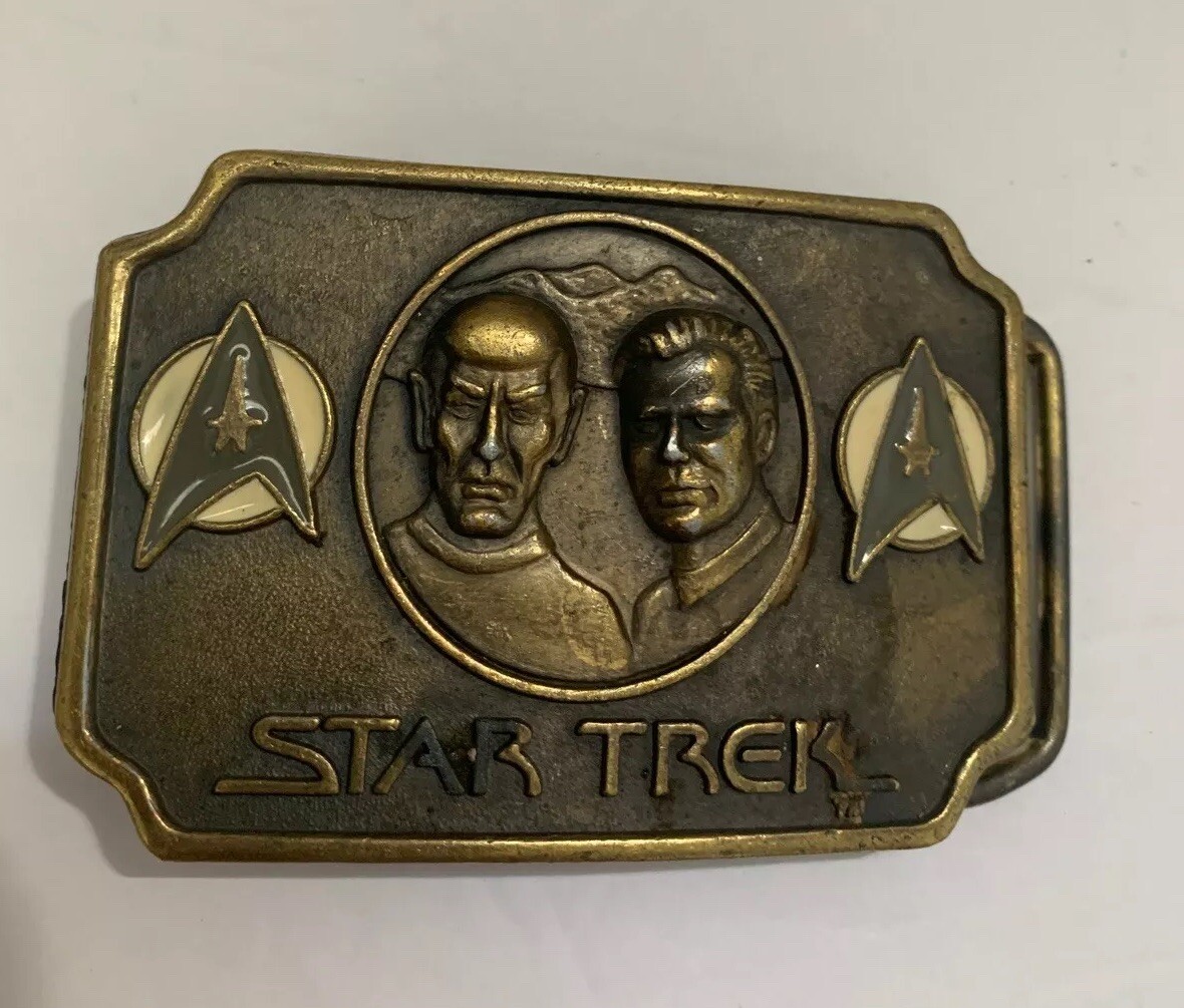 Vtg STAR TREK Belt Buckle 1979 Movie TV SHOW Enterprise Spock KIRK ...
