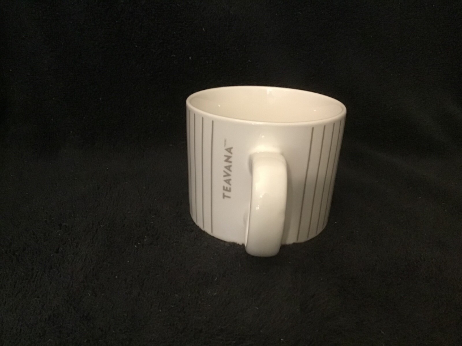 TEAVANA 12 oz Tea Cup Coffee Mug White Gray Stripes NEW | eBay
