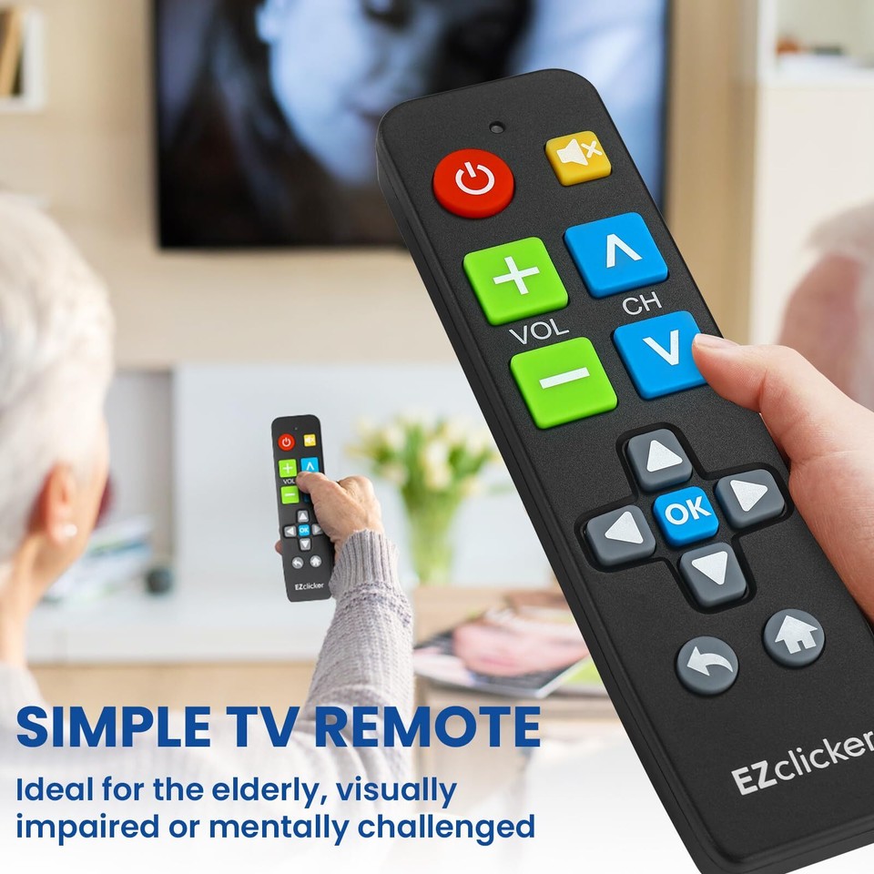 Big Button TV Remote for Seniors Universal Compatibility Easy to Use ...