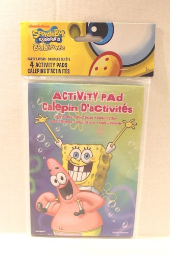 SpongeBob SquarePants 4-Pack Activity Pads Puzzle Books Birthday Party ...