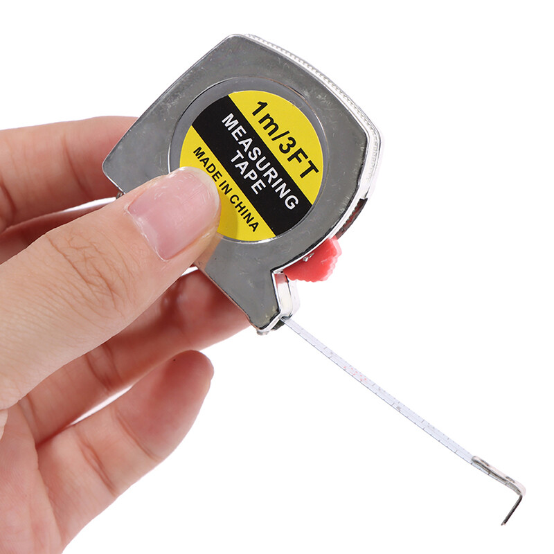 1M/3ft Retractable Stainless Steel Pocket Measuring Ruler Tape Measure ...