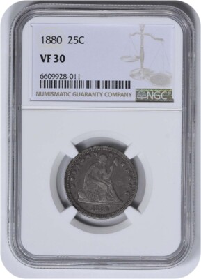 1880 Liberty Seated Silver Quarter VF30 NGC | eBay