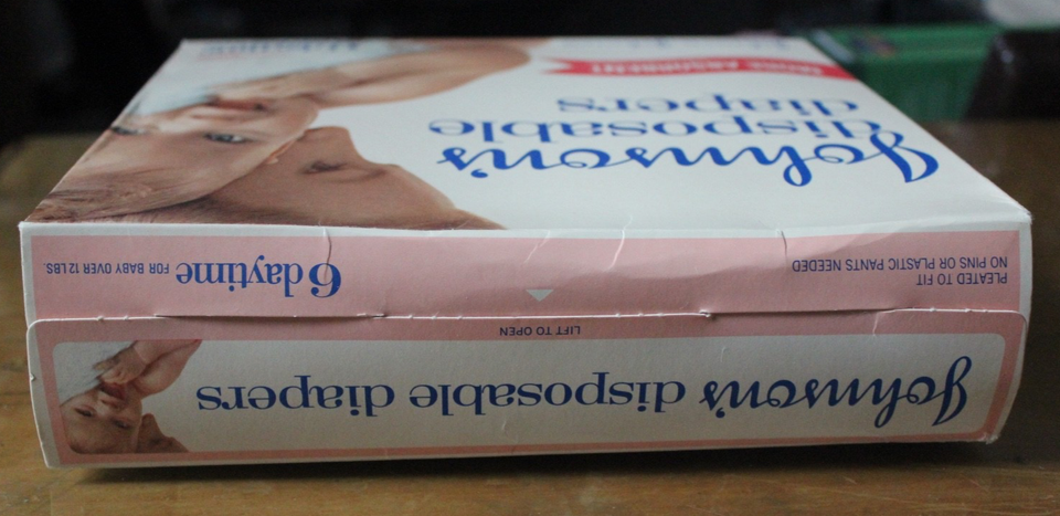 Rare Vintage Johnson's 6 Disposable Diapers - For Babies Over 12 Lbs ...