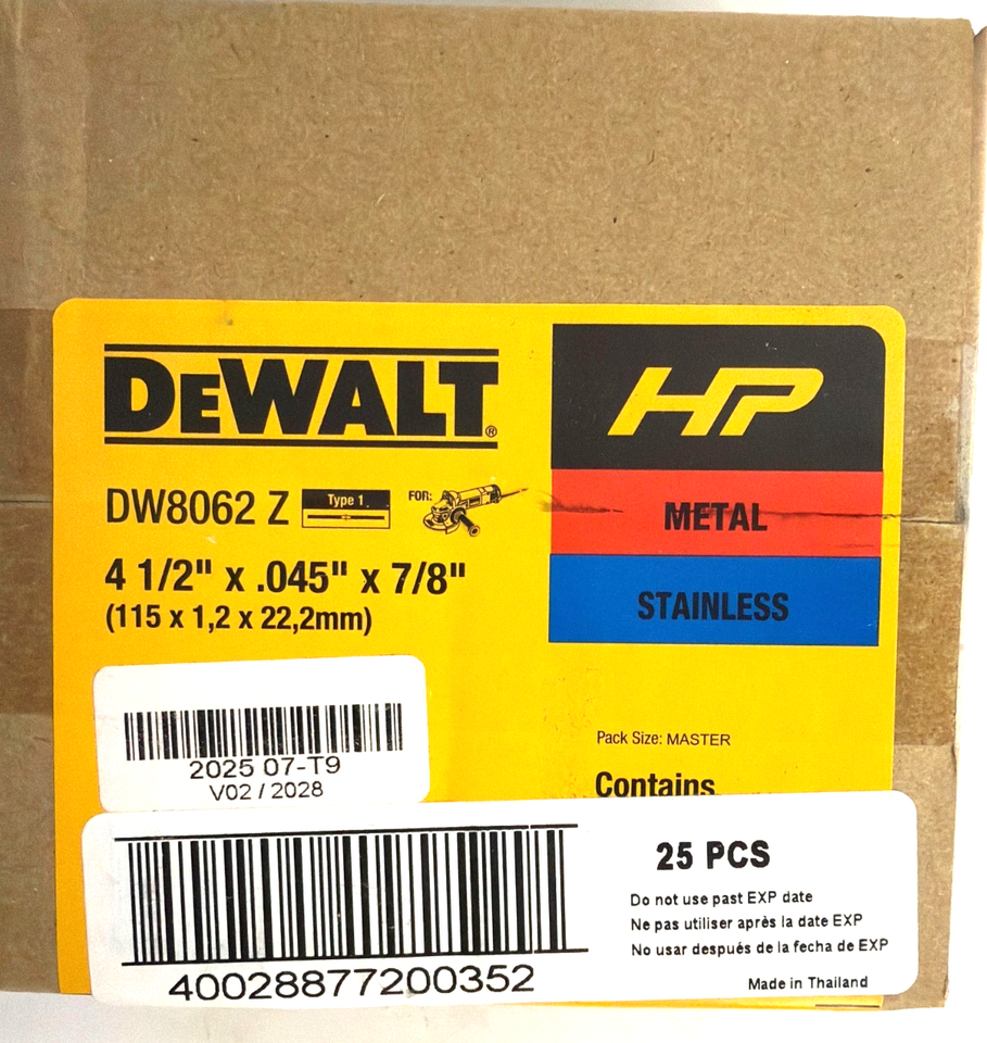 [NEW] (DW8062) Dewalt High Performance Cutting Wheels | eBay
