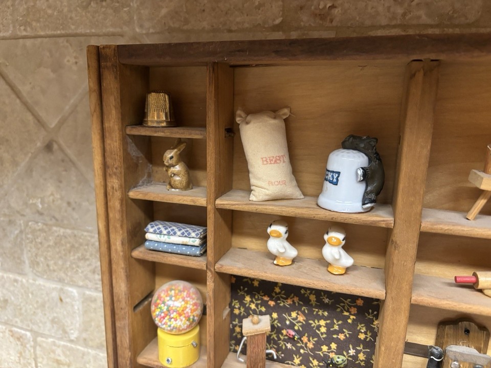 Vintage Wooden Printer’s Tray with Miniature Collectible and Found ...