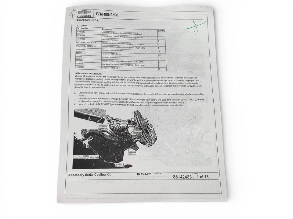 2020-2024 Chevy Corvette C8 Z51 Front and Rear Track Brake Cooling Kit ...