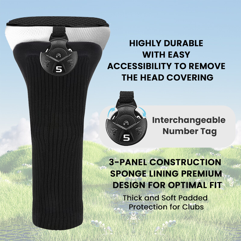 2 Pcs Golf Hybrid Club Head Covers Interchangeable Golf Hybrid Club ...