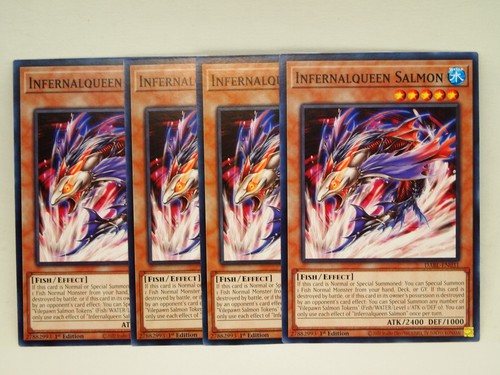 Yugioh x4 Infernalqueen Salmon DABL-EN031 Common 1st Edition | eBay