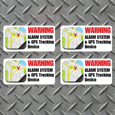 4 Pack ALARM SYSTEM GPS TRACKING DEVICE Vehicle Car Warning Vinyl ...